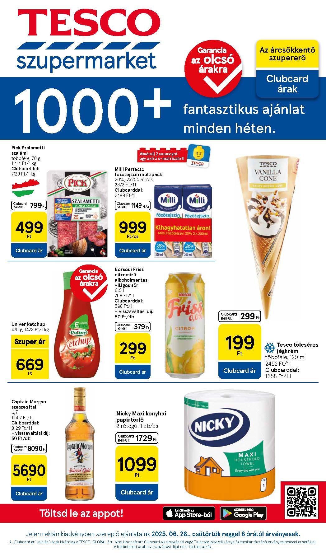 Tesco szupermarket akciós újság 2025 - 26. hét - Akció Központ